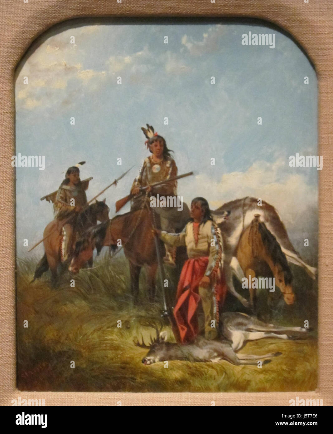 'Indians Hunting' by John Mix Stanley is a painting that depicts Native ...