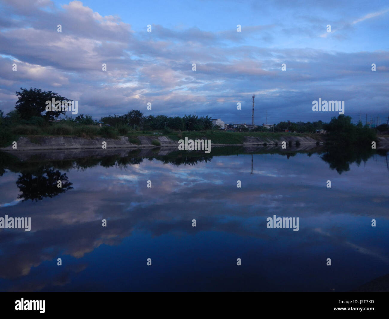 A beautiful sunset view of the Bocaue River Bridge in Bocaue, Bulacan ...