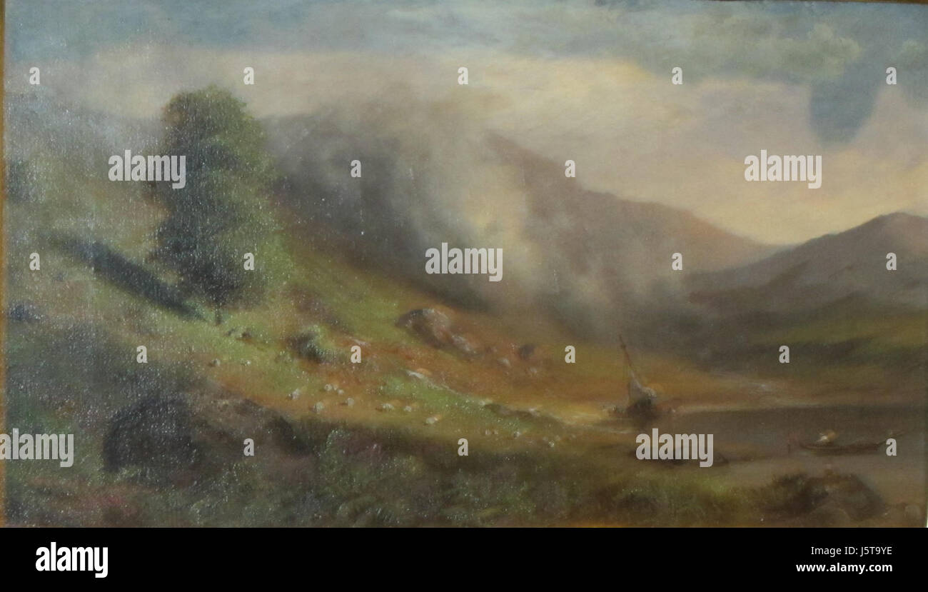 'The Rising Mist' by Robert Scott Duncanson, painted in 1867, depicts a ...