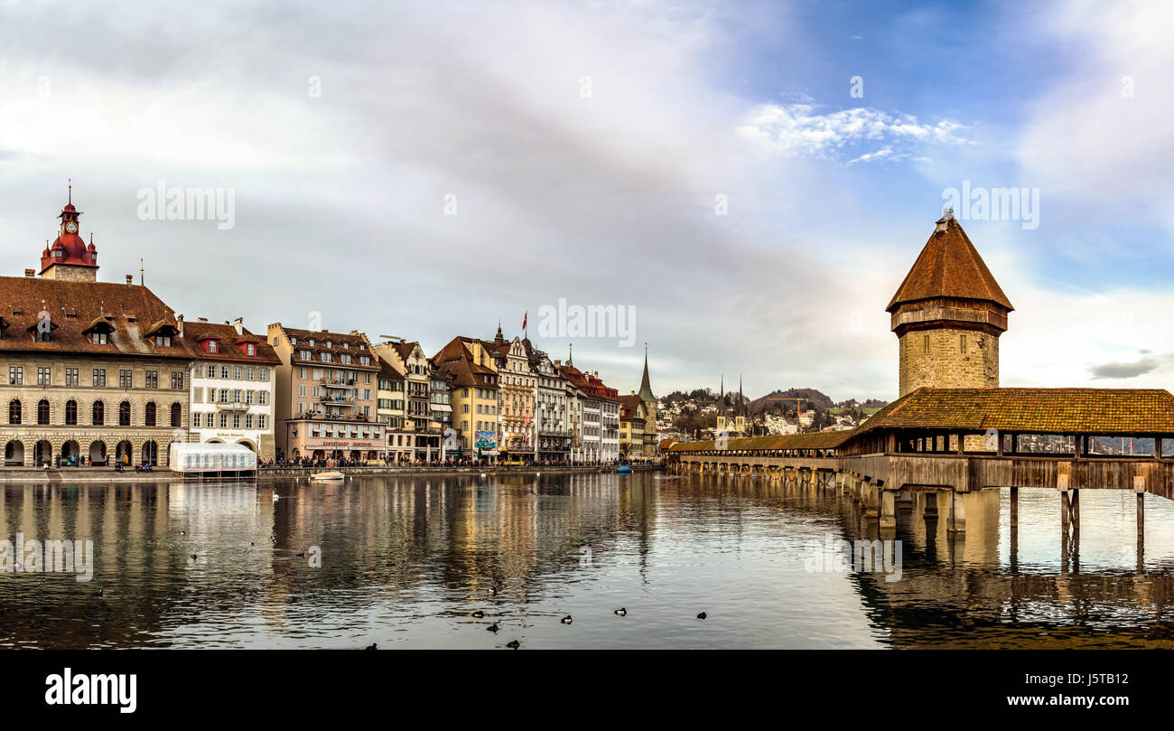 Editorial: 25th February 2017: Luzern, Switzerland. Old center of ...