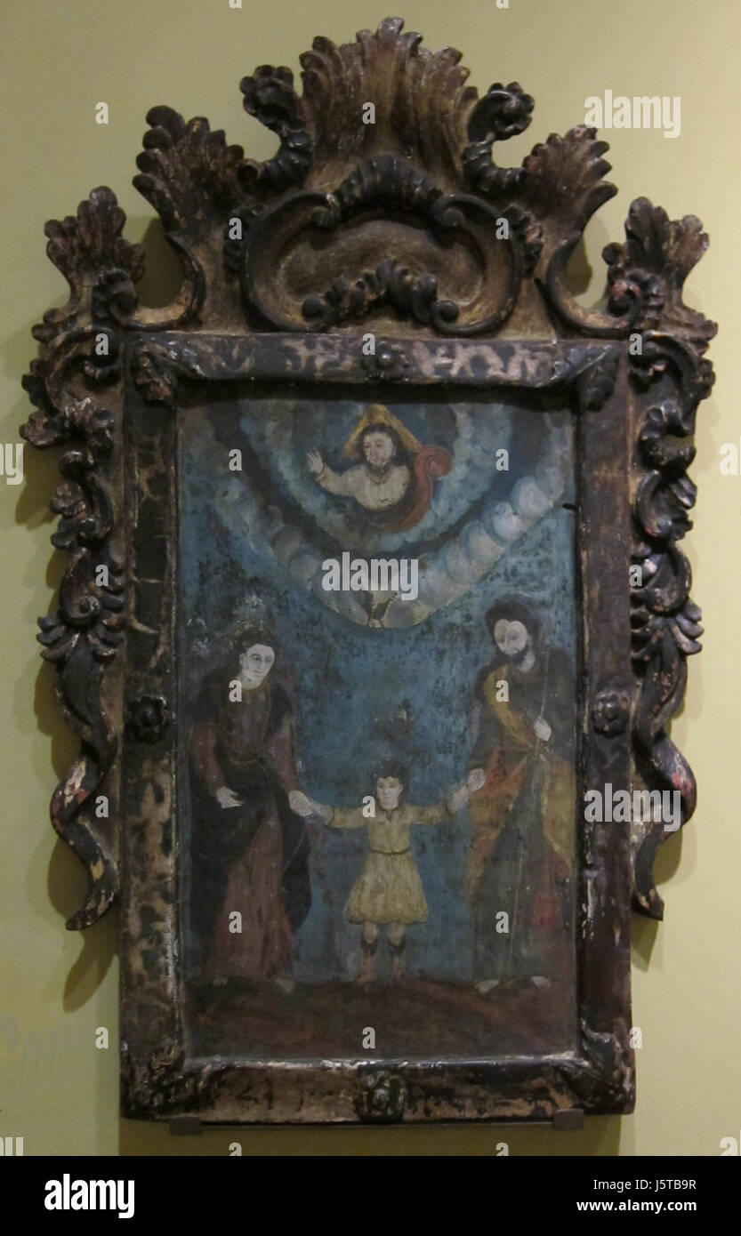 'The Holy Family and the Holy Trinity', retablo from the Philippines ...