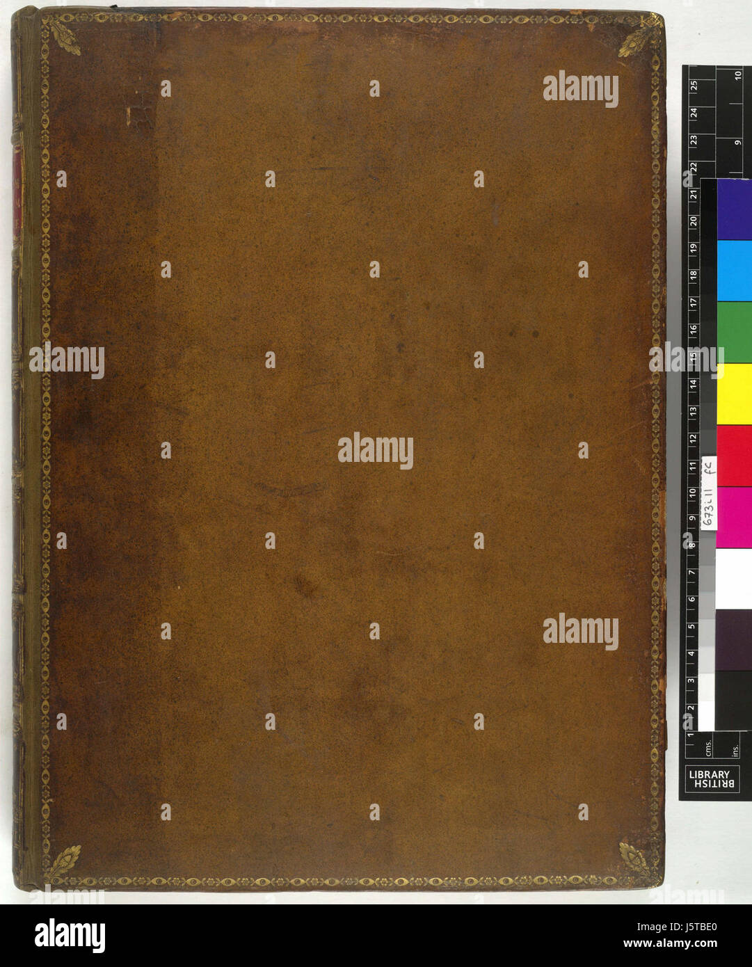 Upper cover of manuscript 673i11, showcasing intricate design elements ...