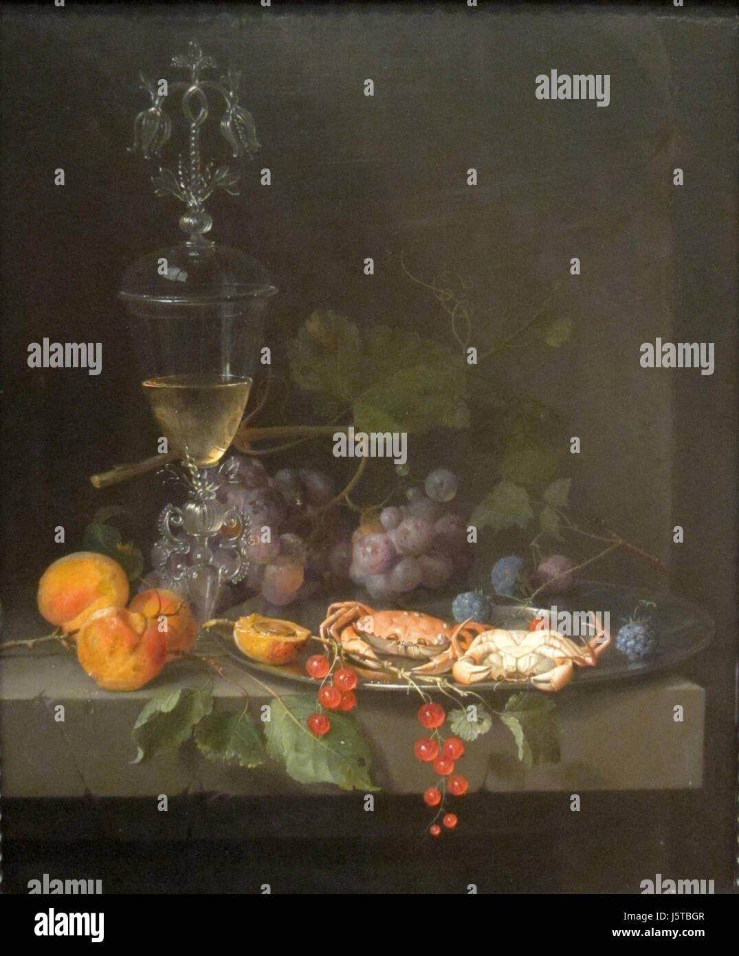 'Still Life with Crabs on a Pewter Plate' by Abraham Mignon is a ...