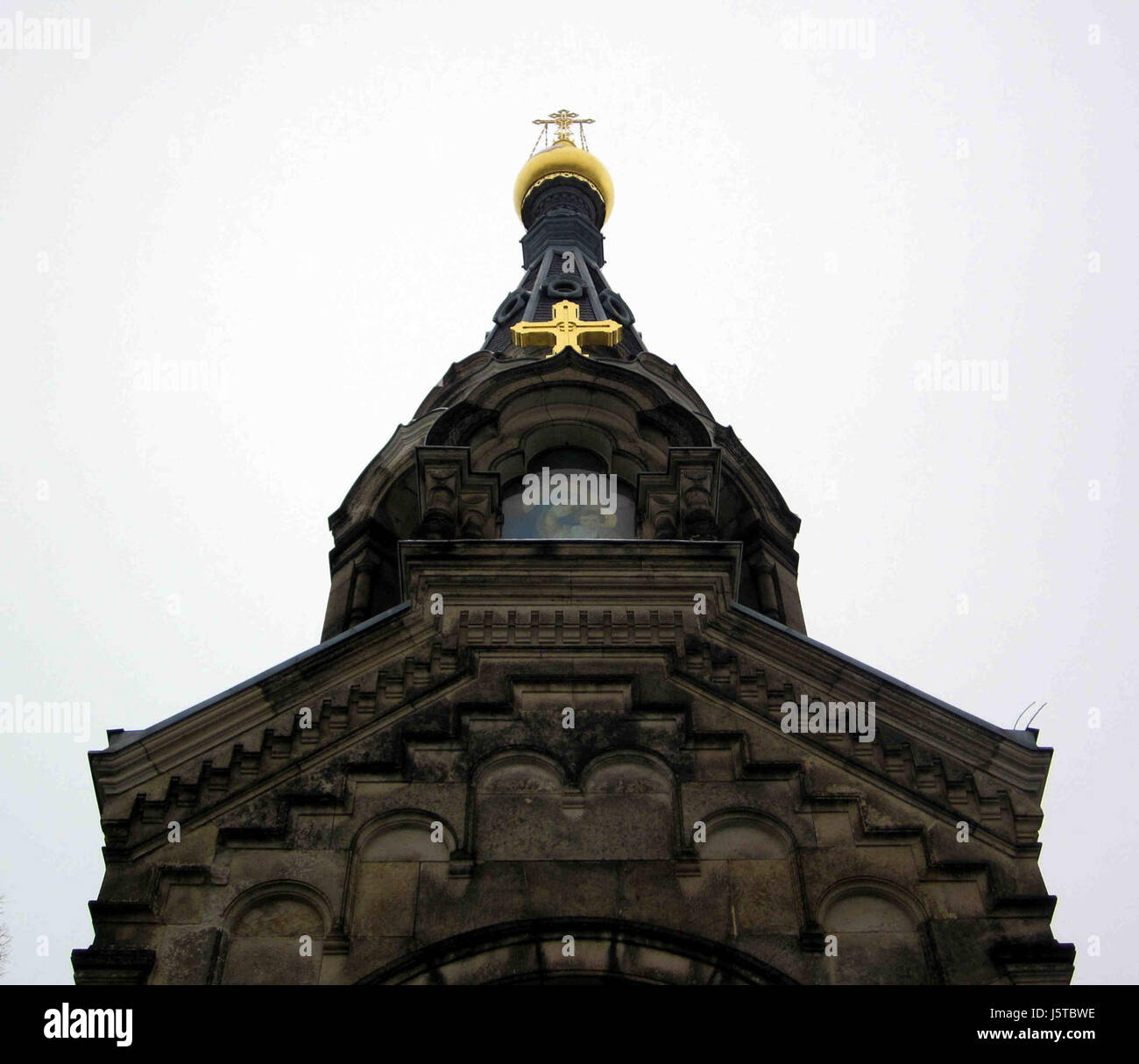 The Russian Orthodox Church in Dresden features a distinctive bell ...