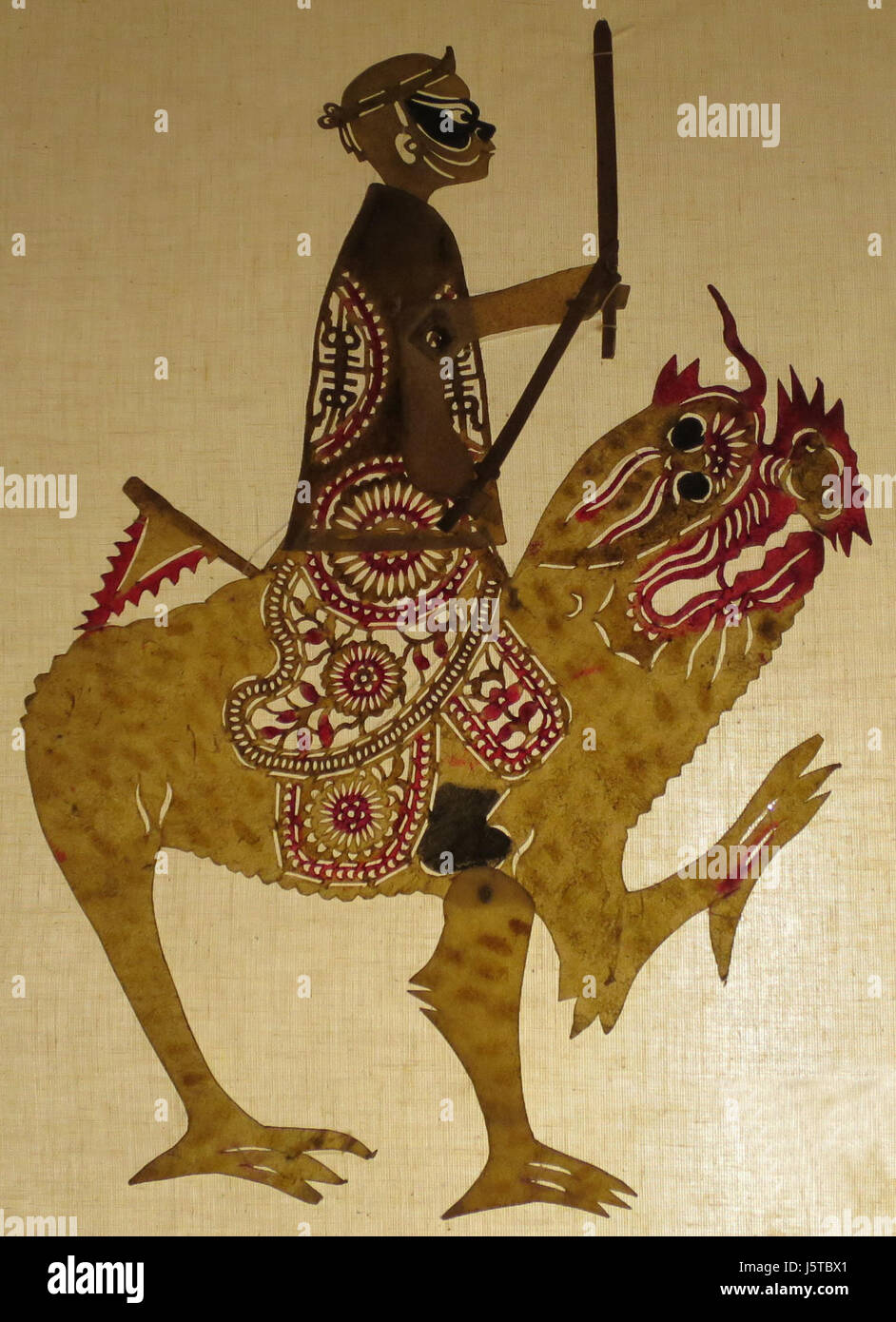 'Male Warrior on Magical Animal', shadow puppet from Gaoxiong, Taiwan ...