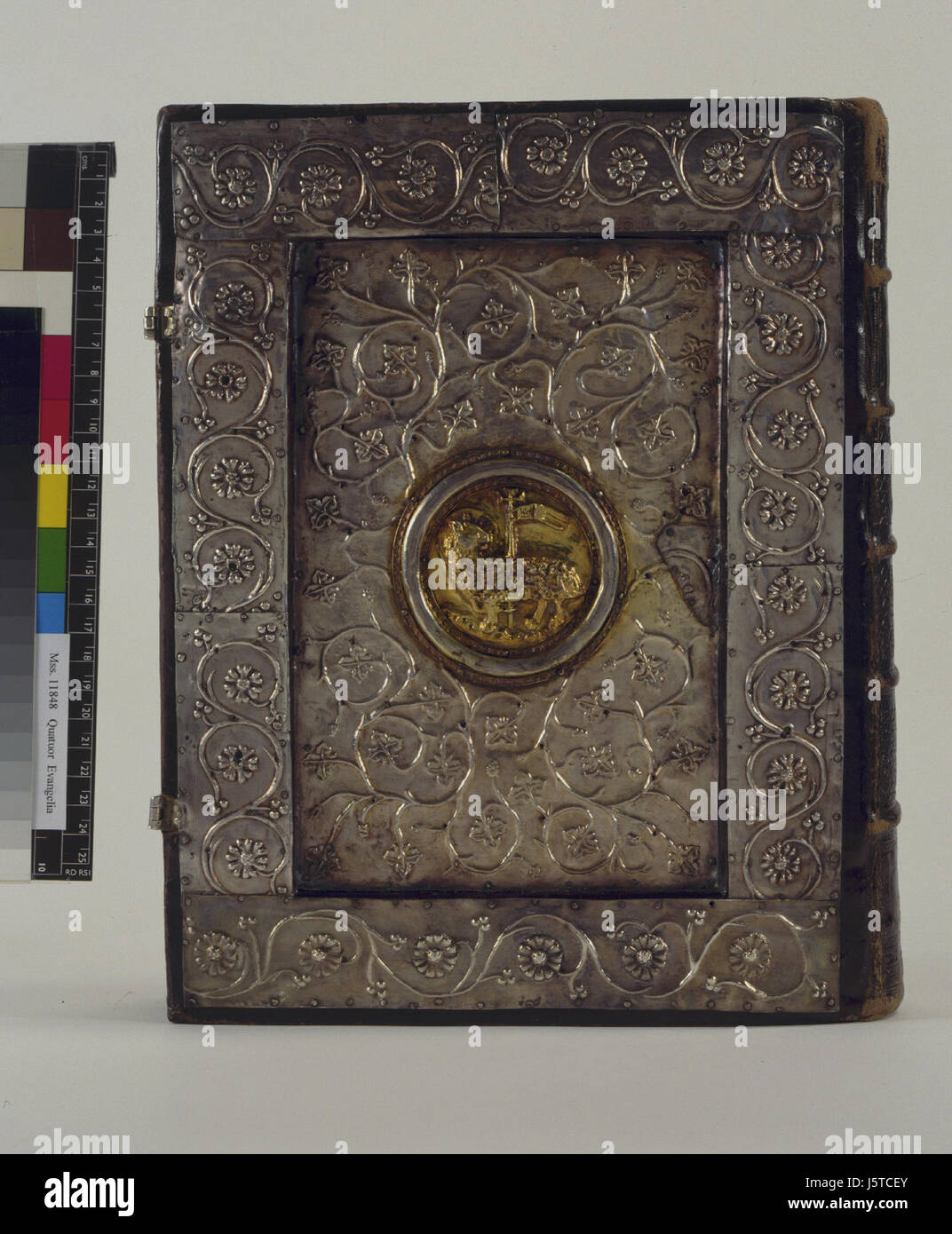 The lower cover of an illuminated gospel book, manuscript Add. ms 11848 ...