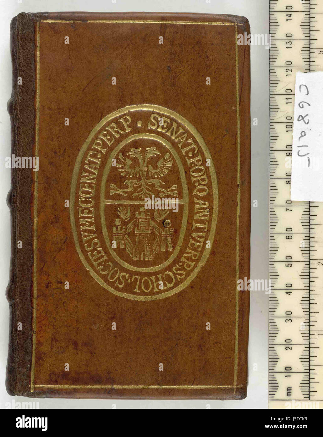 This image shows the upper cover of a historical artifact with detailed ...