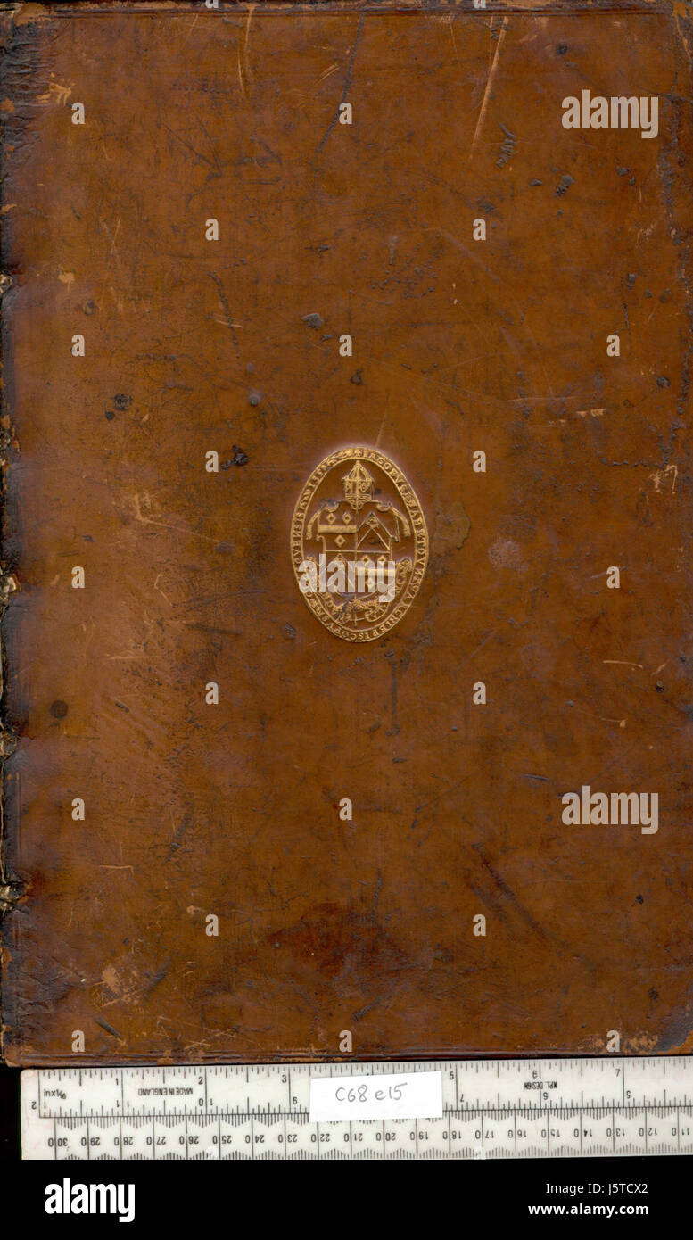 This refers to the upper cover of an item, possibly a manuscript or book, cataloged as 'c68e15 ...