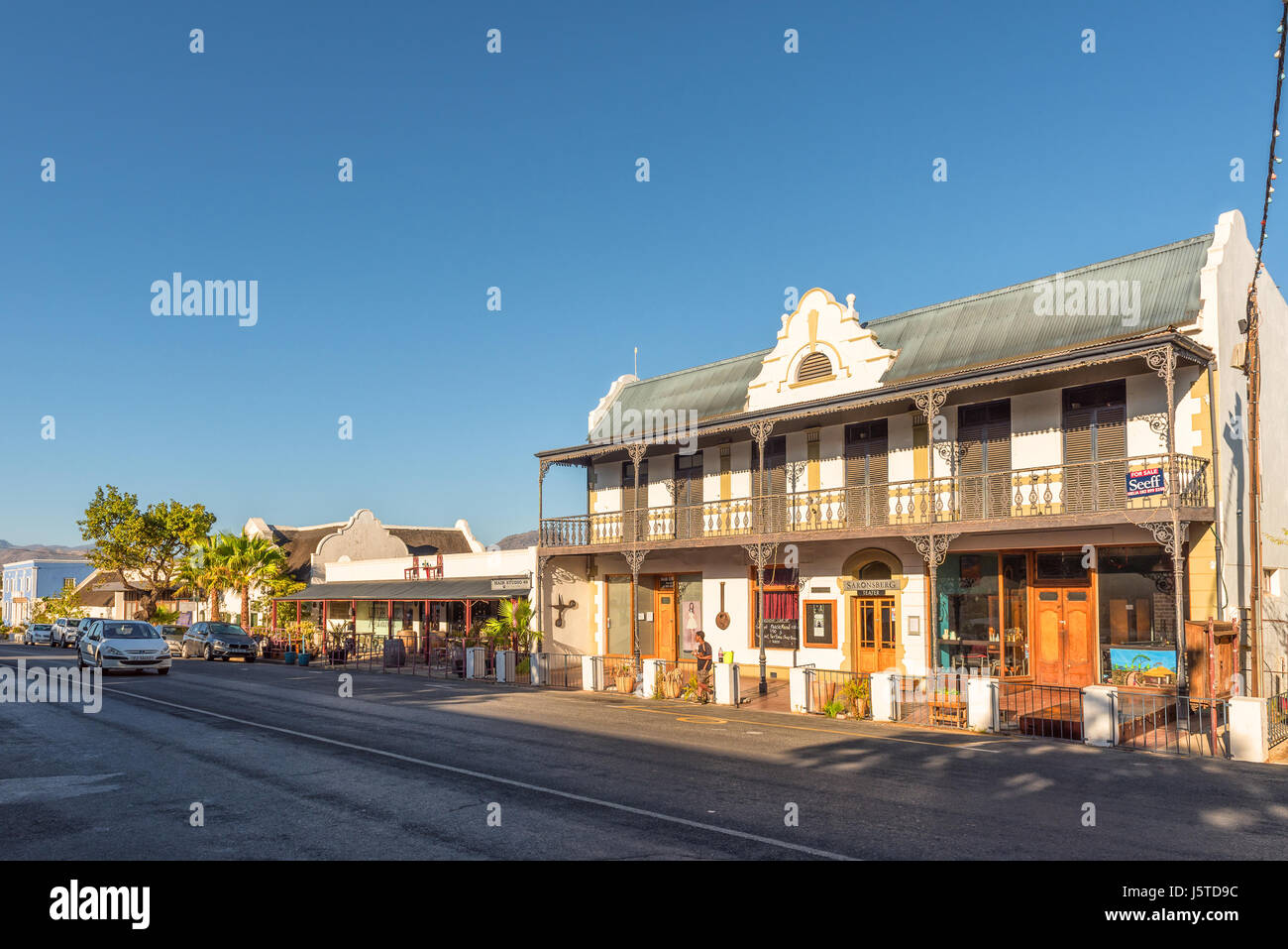 TULBACH, SOUTH AFRICA - APRIL 2, 2017: A street scene in Tulbach, an ...