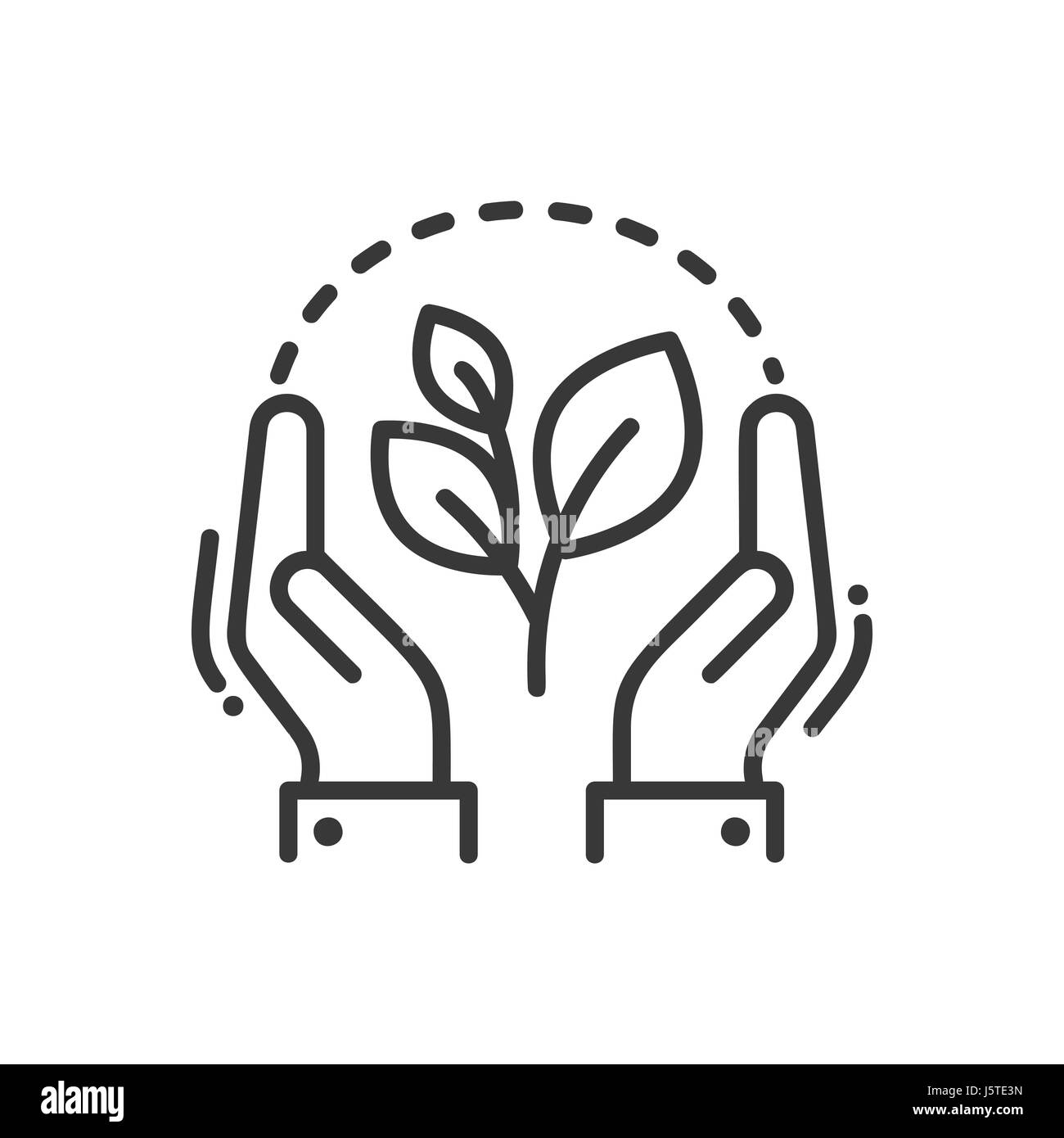 Plant of life- modern vector single line icon Stock Vector Image & Art ...