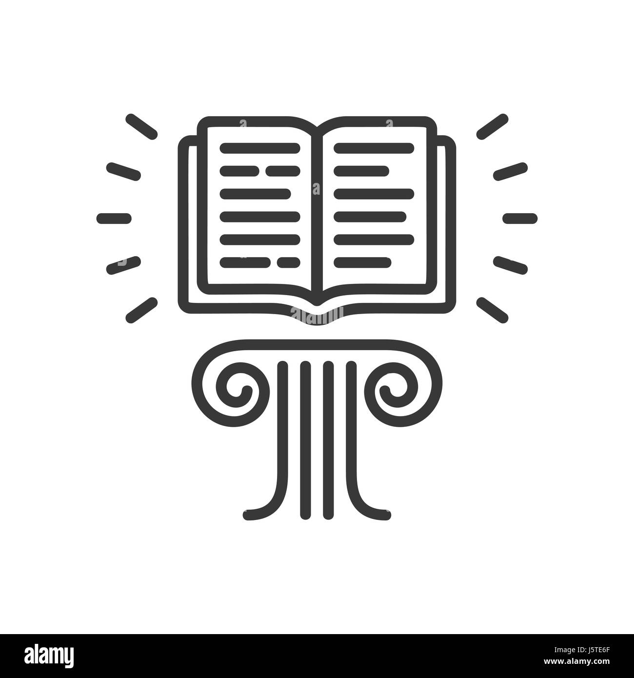 Flying Book - modern vector single line icon Stock Vector Image & Art ...