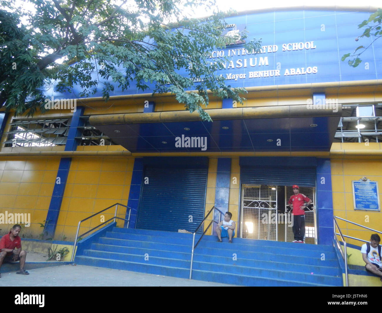 This photograph highlights landmarks in Mandaluyong City, specifically ...