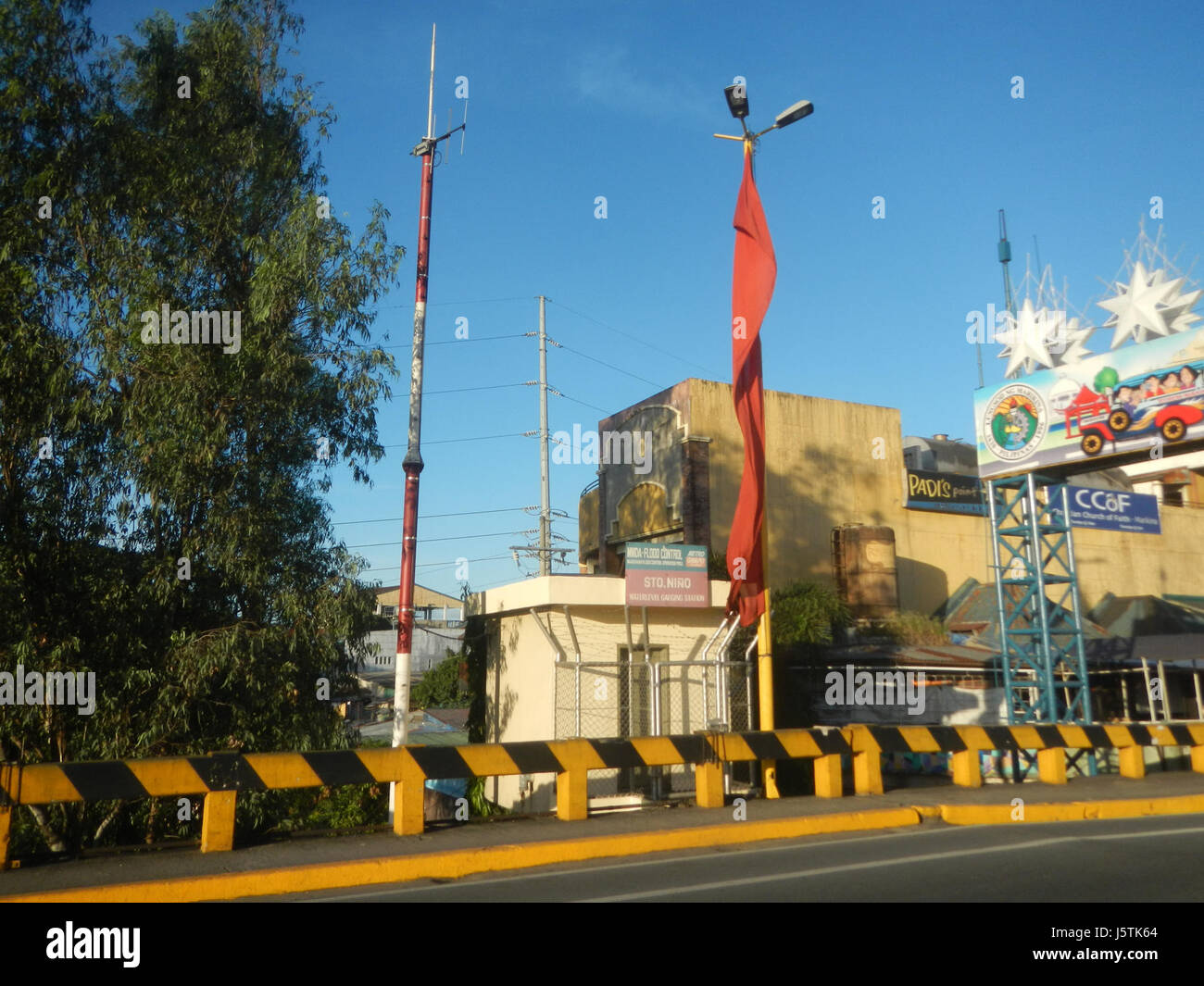 A historical photograph from 1914 showing the Marikina Bridge spanning ...