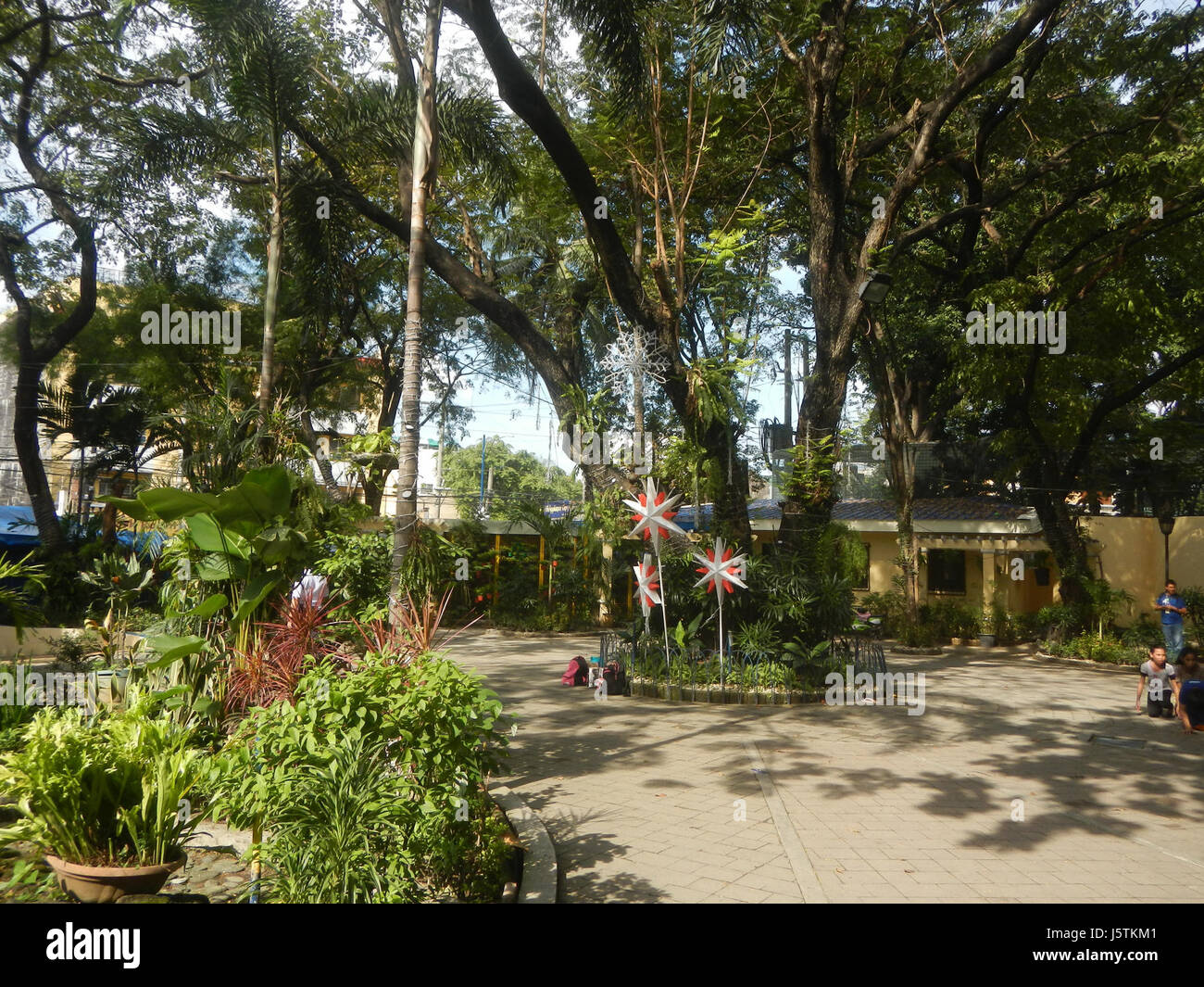 Photograph of Barangay Maysilo Circle, showing the monuments and ...
