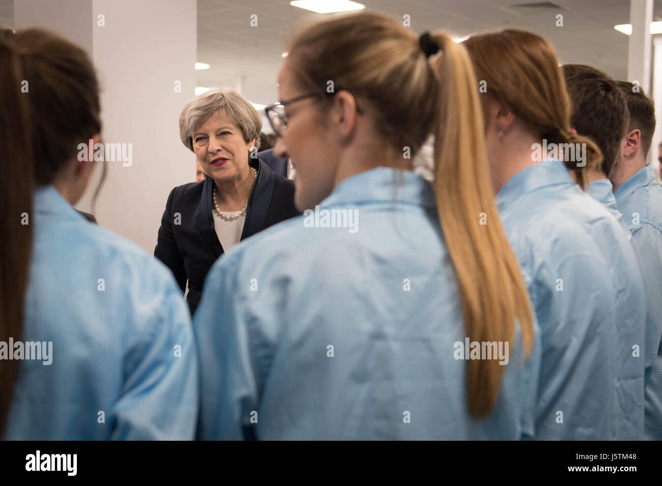 Prime Minister Theresa May meets staff at missile manufacturer, MBDA in ...