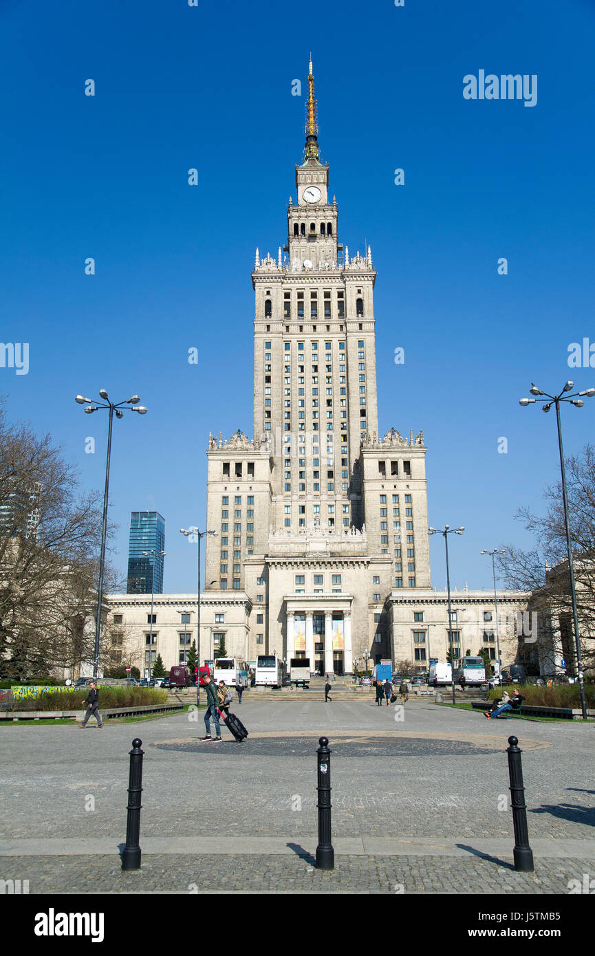 Palace of Culture and Science (Palac Kultury i Nauki PKiN) in Warsaw ...