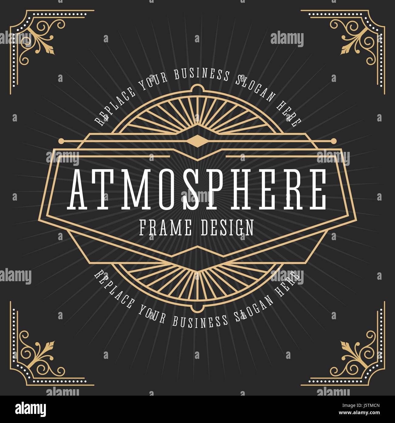 Vintage line frame design for labels, banner, logo, emblem, apparel, t ...