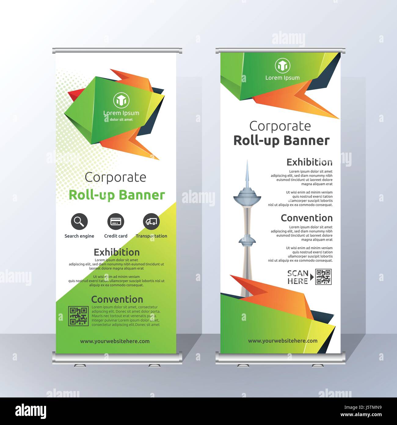 Vertical Roll Up Banner Template Design for Announce and Advertising ...