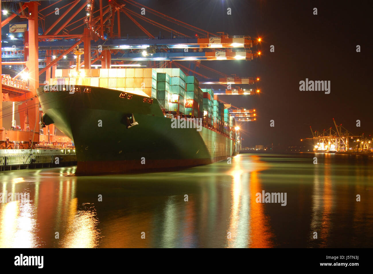 container ship navigation harbor transport hamburg harbours elbe ...