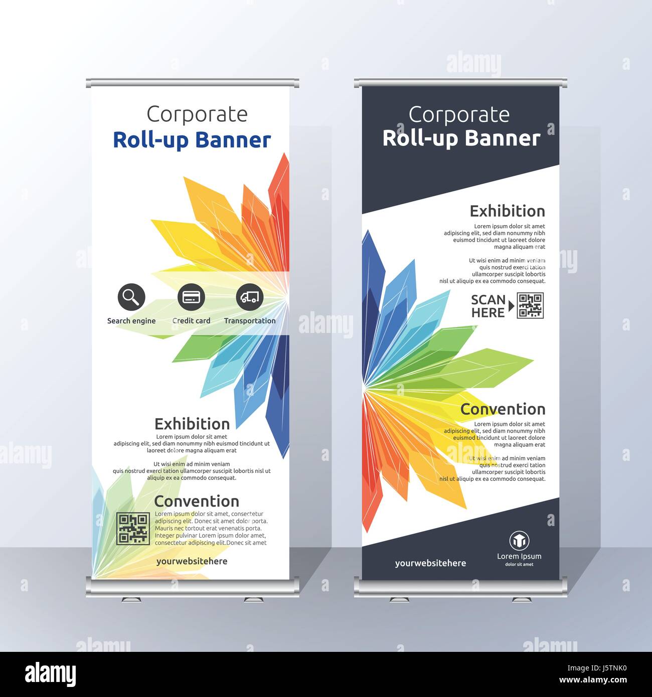 Vertical Roll Up Banner Template Design for Announce and Advertising ...