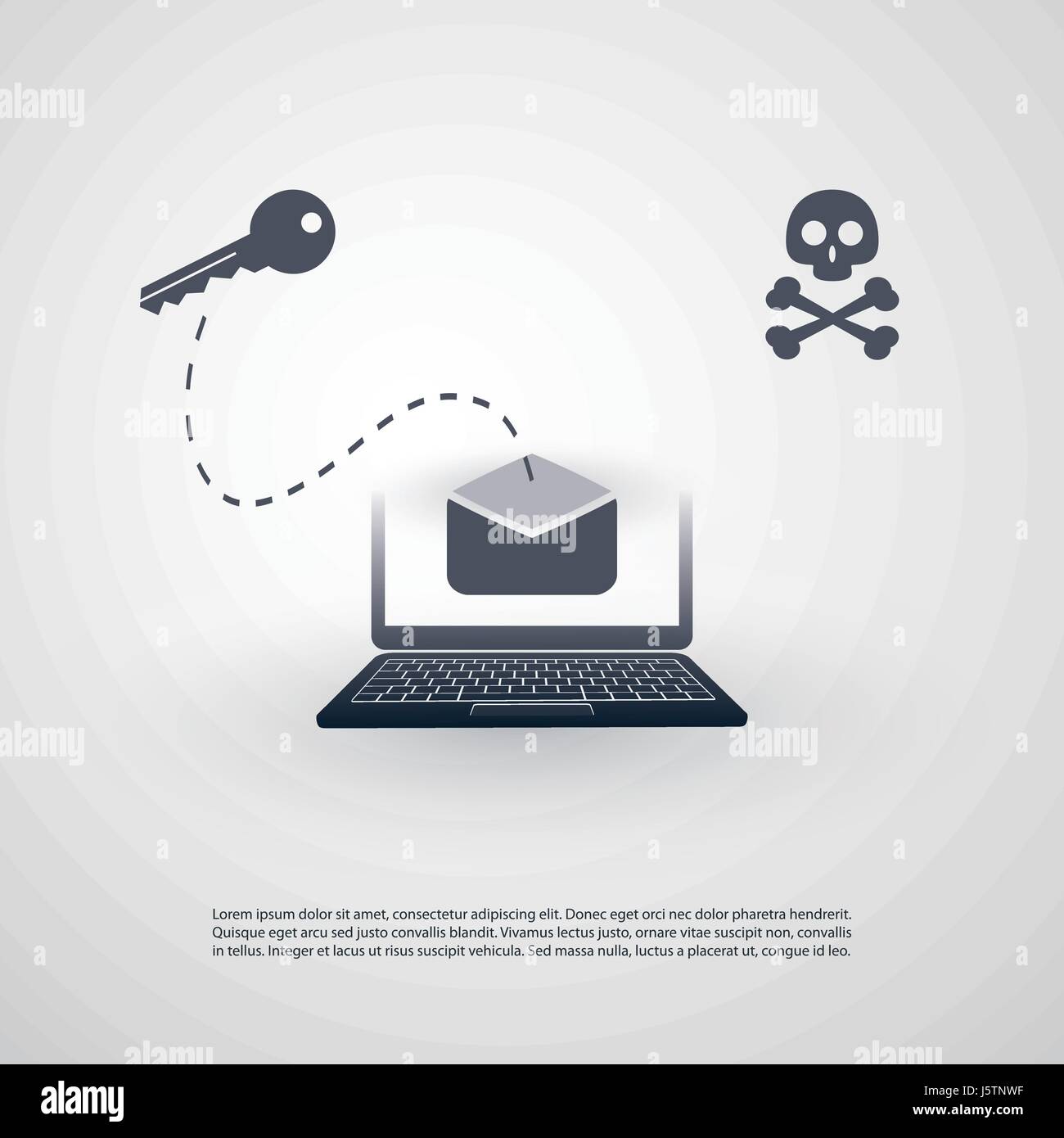 Laptop and Envelope - Backdoor Infection by E-mail - Virus, Malware ...
