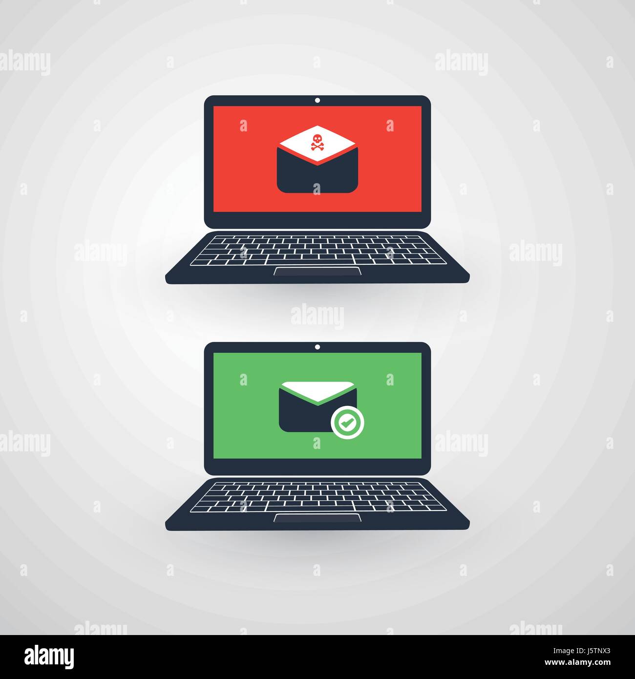 Laptops, Envelope Icons - Virus, Malware, Ransomware, Fraud, Spam ...
