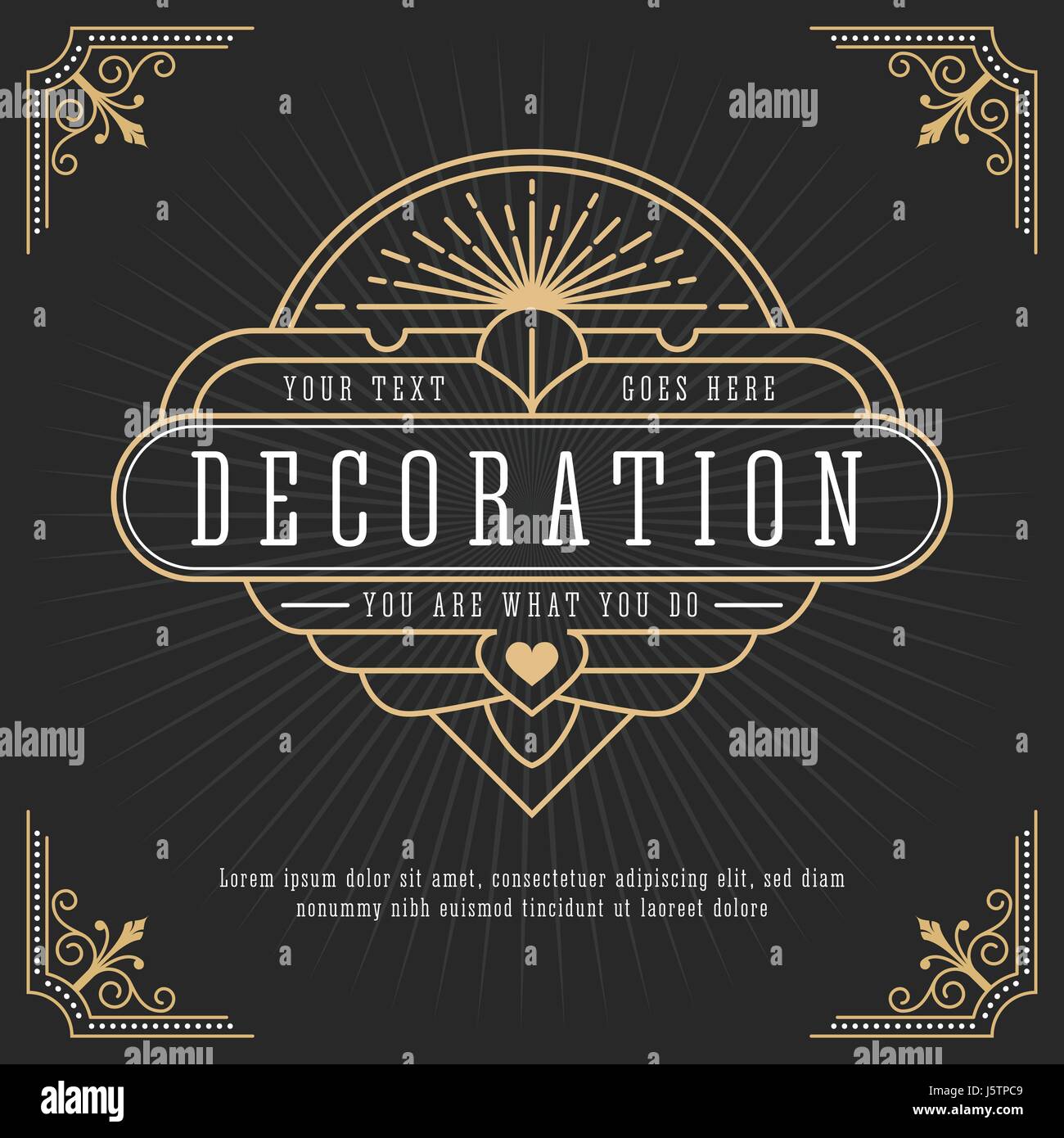 Vintage line frame design for labels, banner, logo, emblem, apparel, t ...