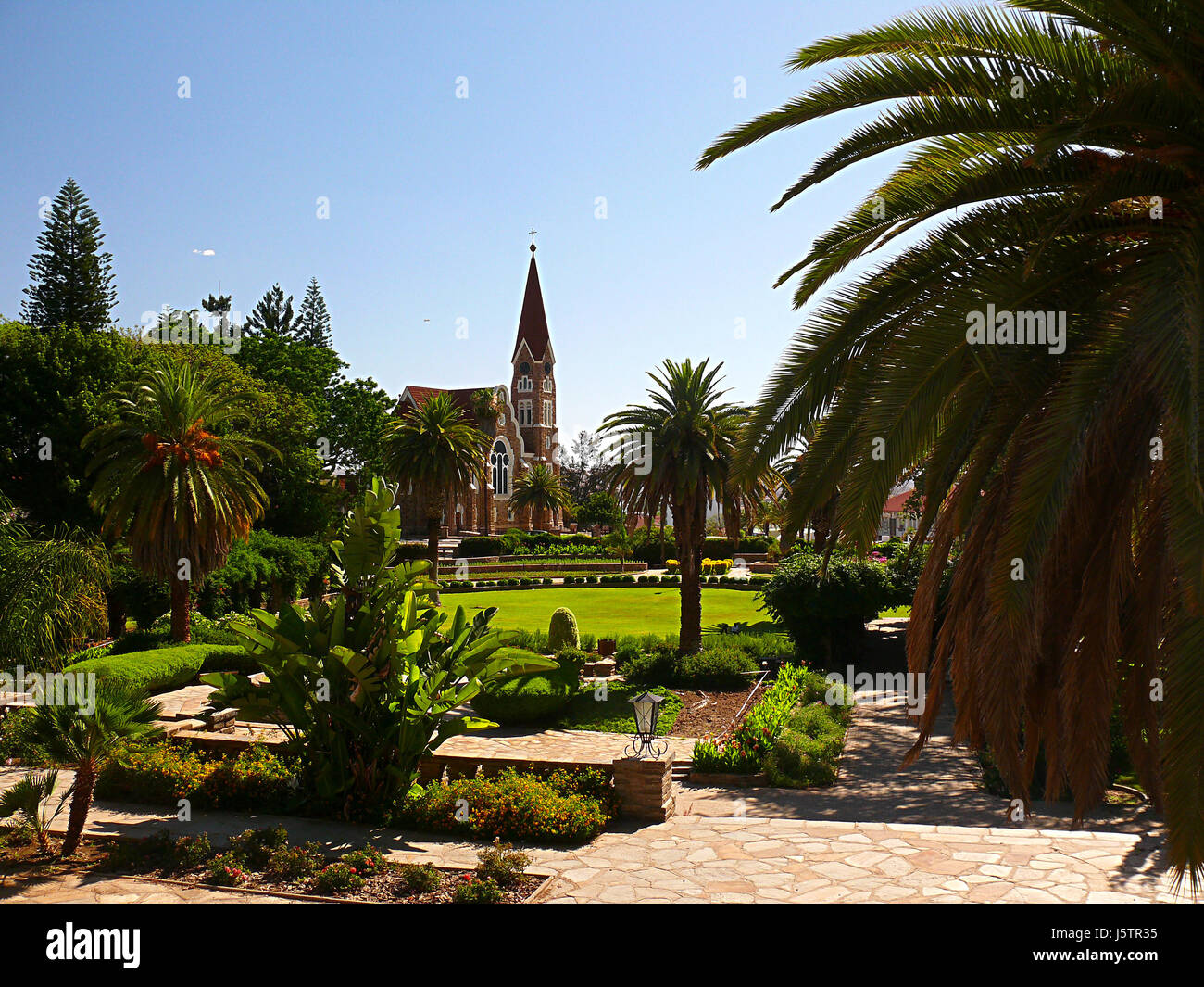 blue church heaven paradise africa namibia location shot palm tree ...