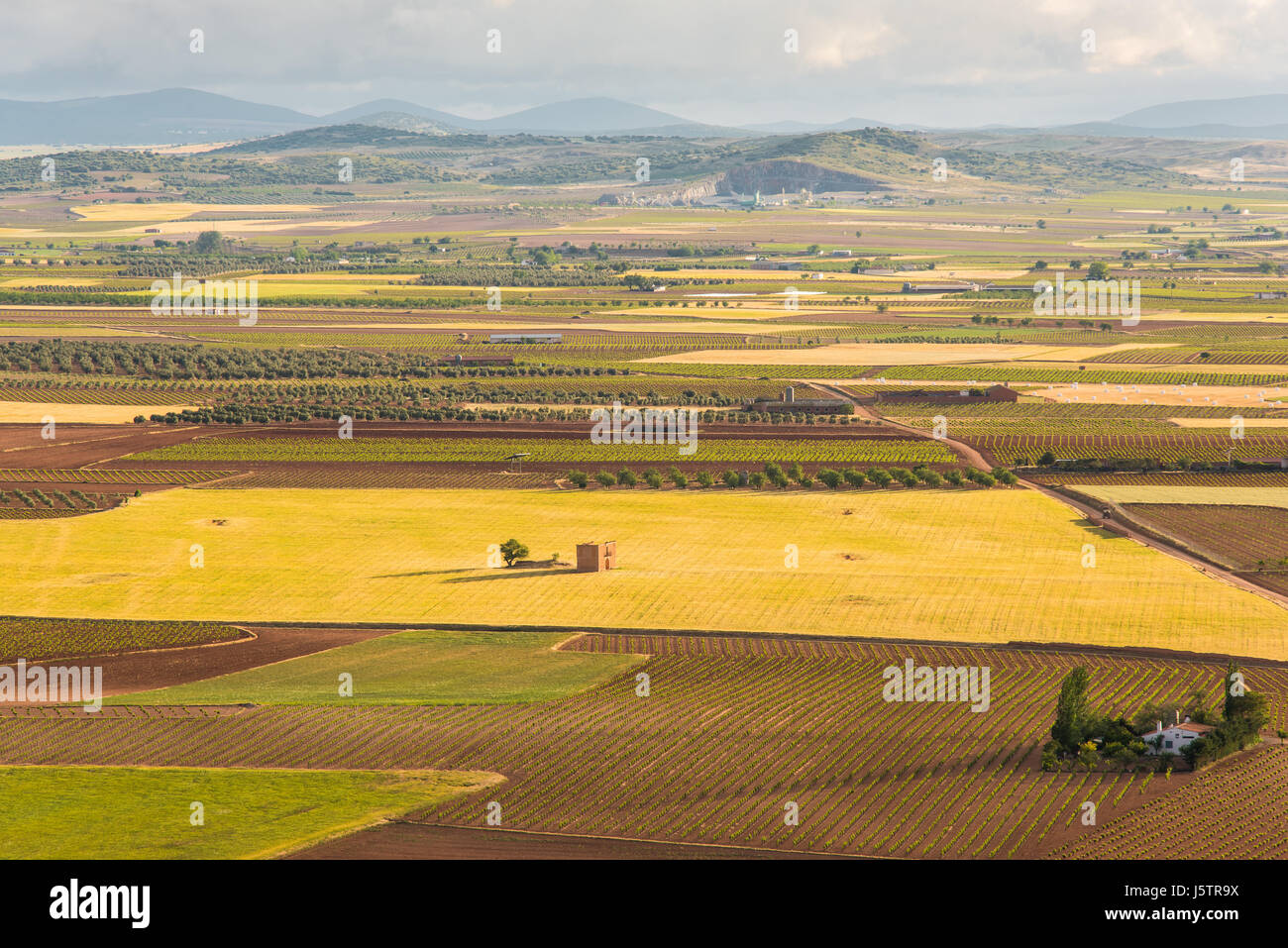 Rural landscape in Castila La Mancha,Spain,, aerial view Stock Photo ...