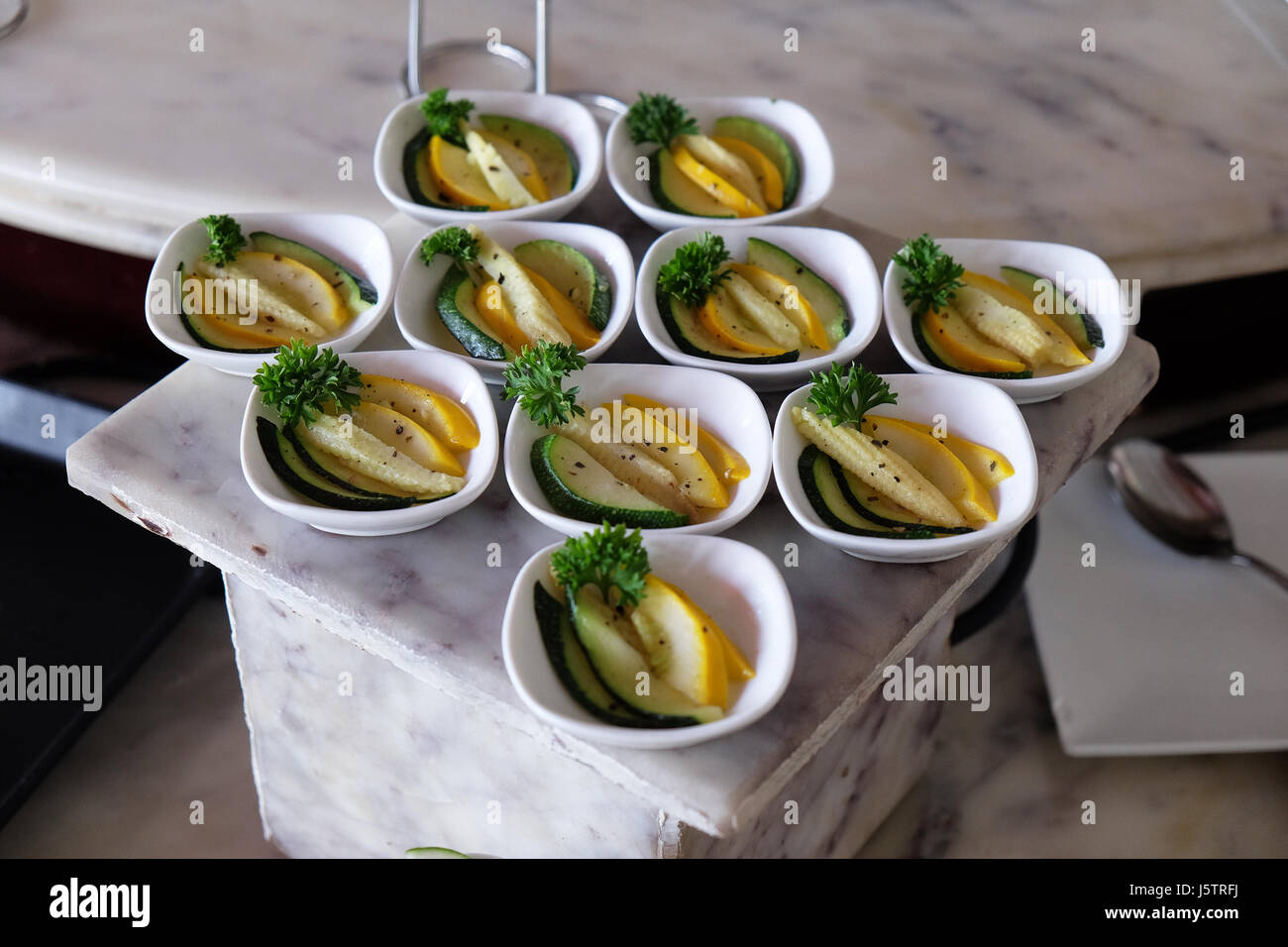 Tray of appetizers. finger food serve on platter. Various banquet ...