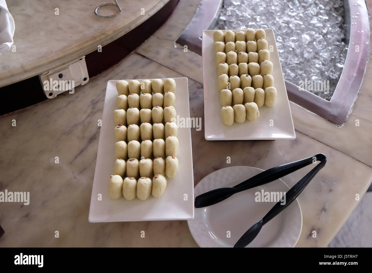 Tray of appetizers. finger food serve on platter. Various banquet ...