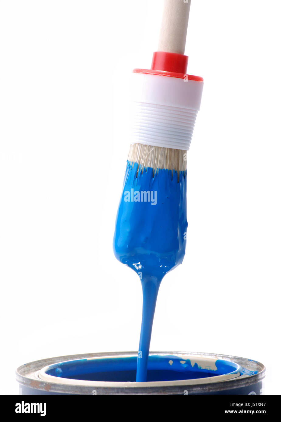brush with blue paint Stock Photo - Alamy