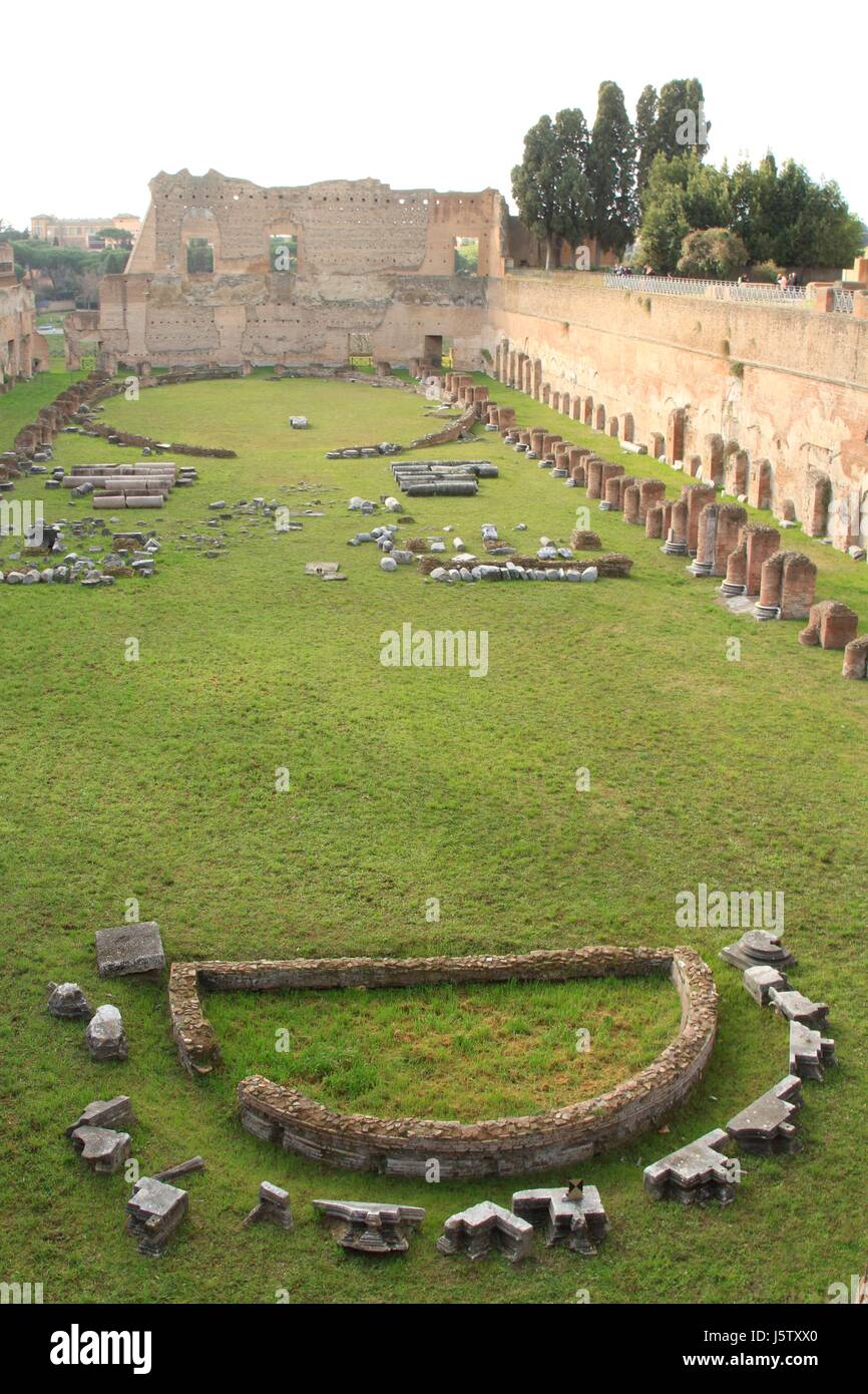 Circular ruins in the Roman Forum, Rome, Italy Stock Photo - Alamy
