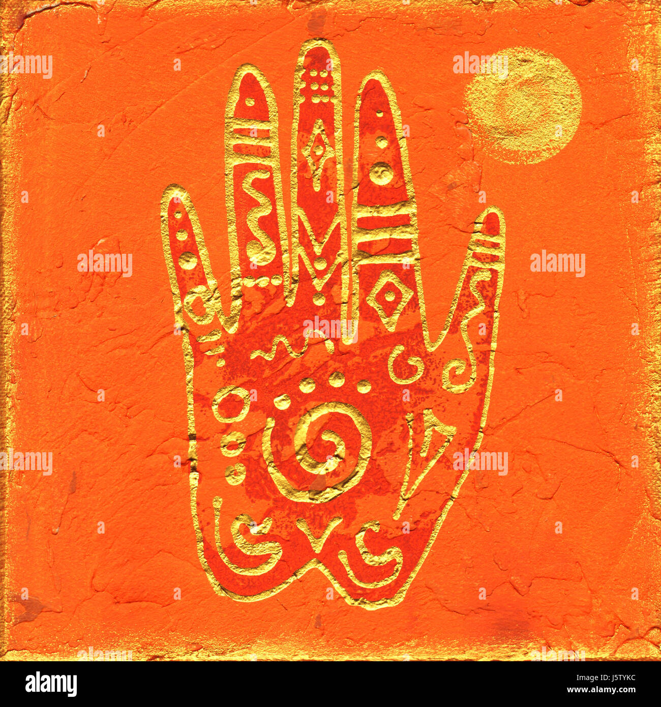 hand painting illustration traditional orange pictogram symbol ...