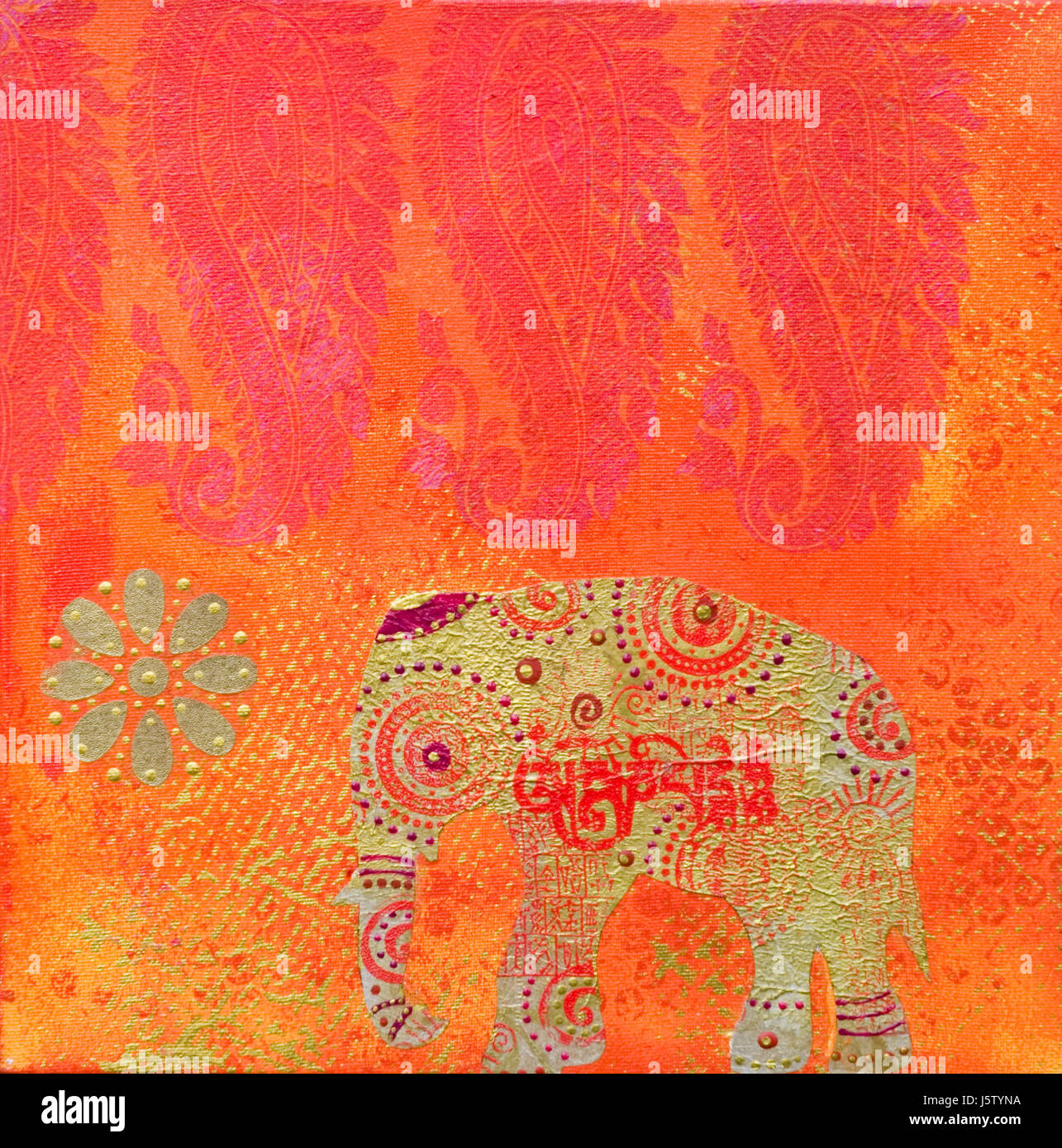 Elephant colourful illustration hi-res stock photography and images - Alamy