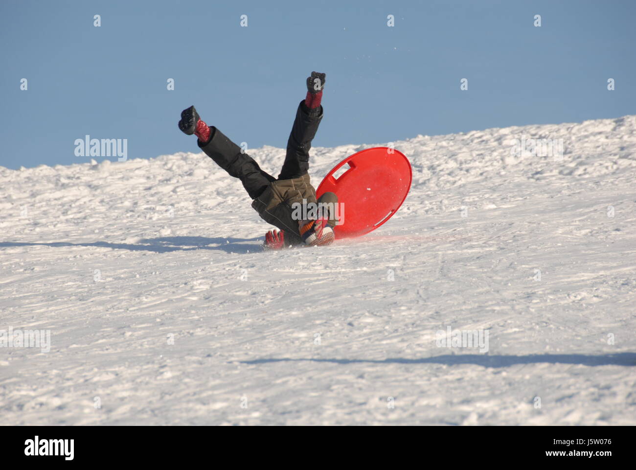 winter fall precipitate sledge bob run snow child fast quick quickly ...