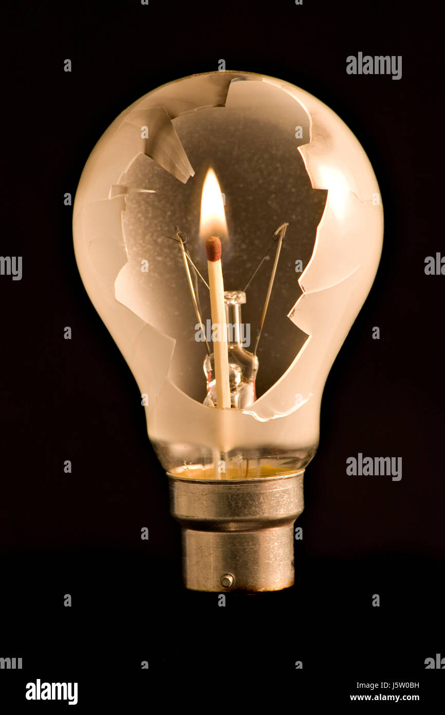 broken bulb lightbulb light symbolic energy power electricity electric ...