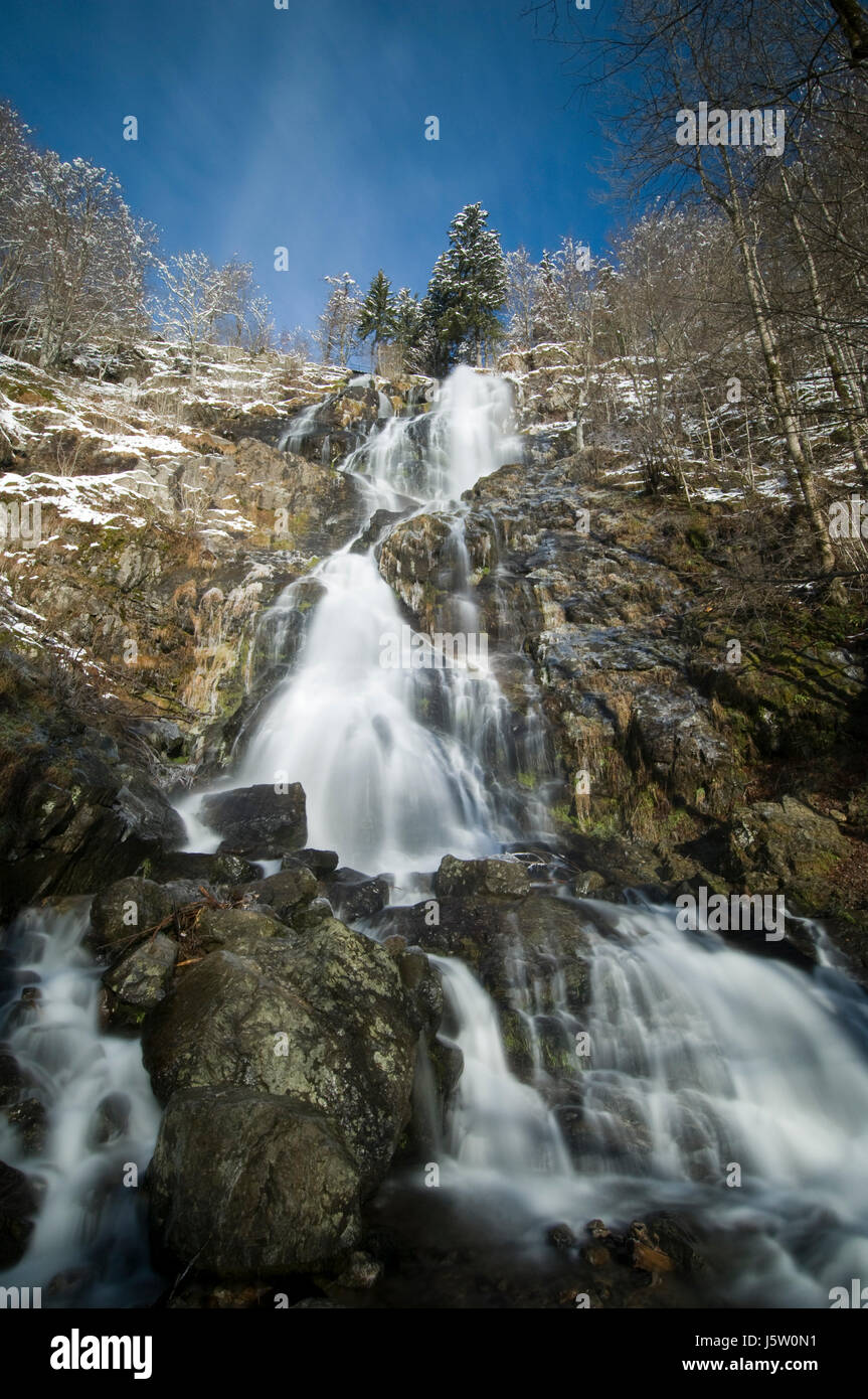 waterfall black forest high hight height altitude water elevation blue ...
