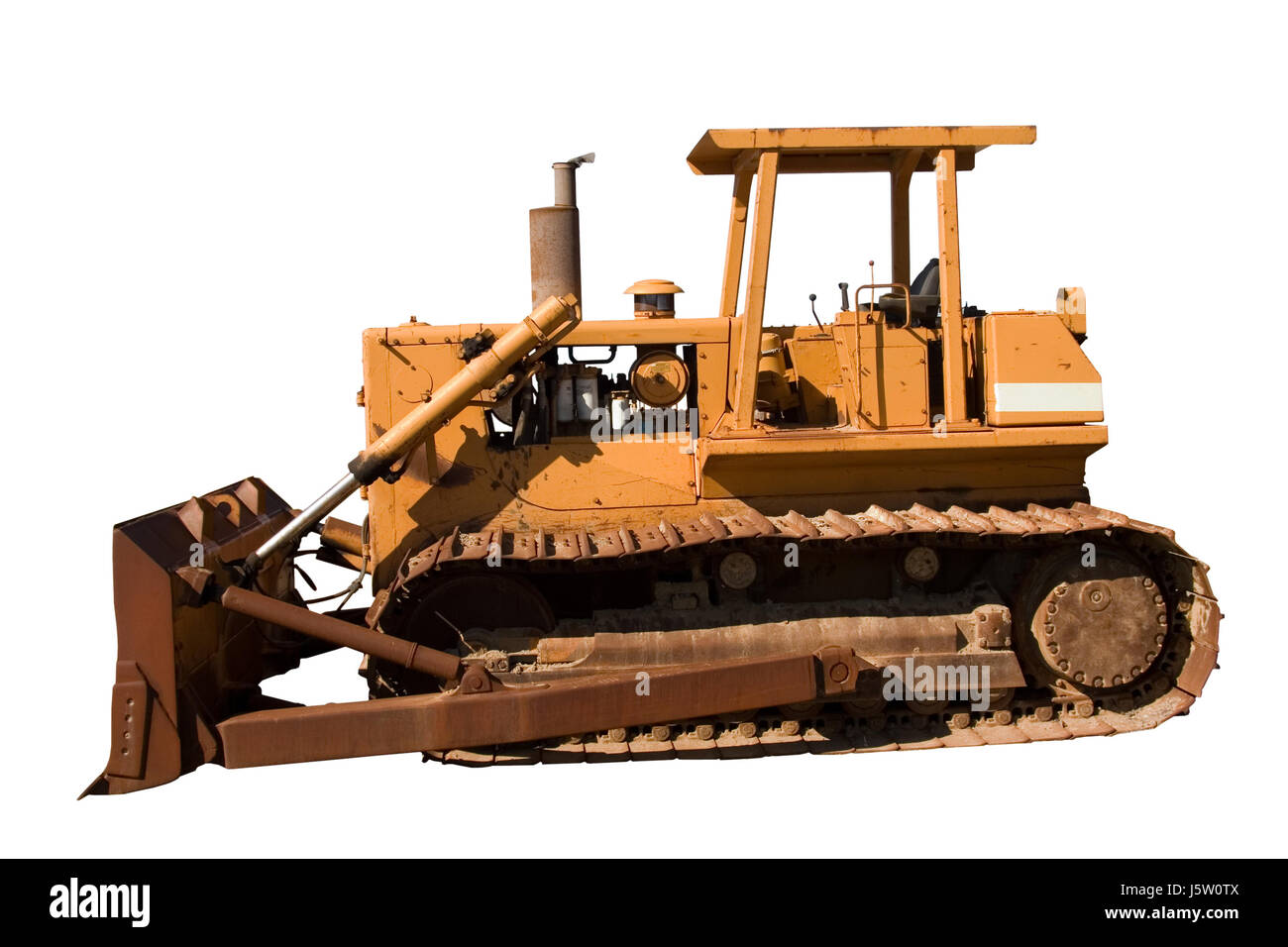 isolated excavation tractor diesel equipment bulldozer scraper dozer ...