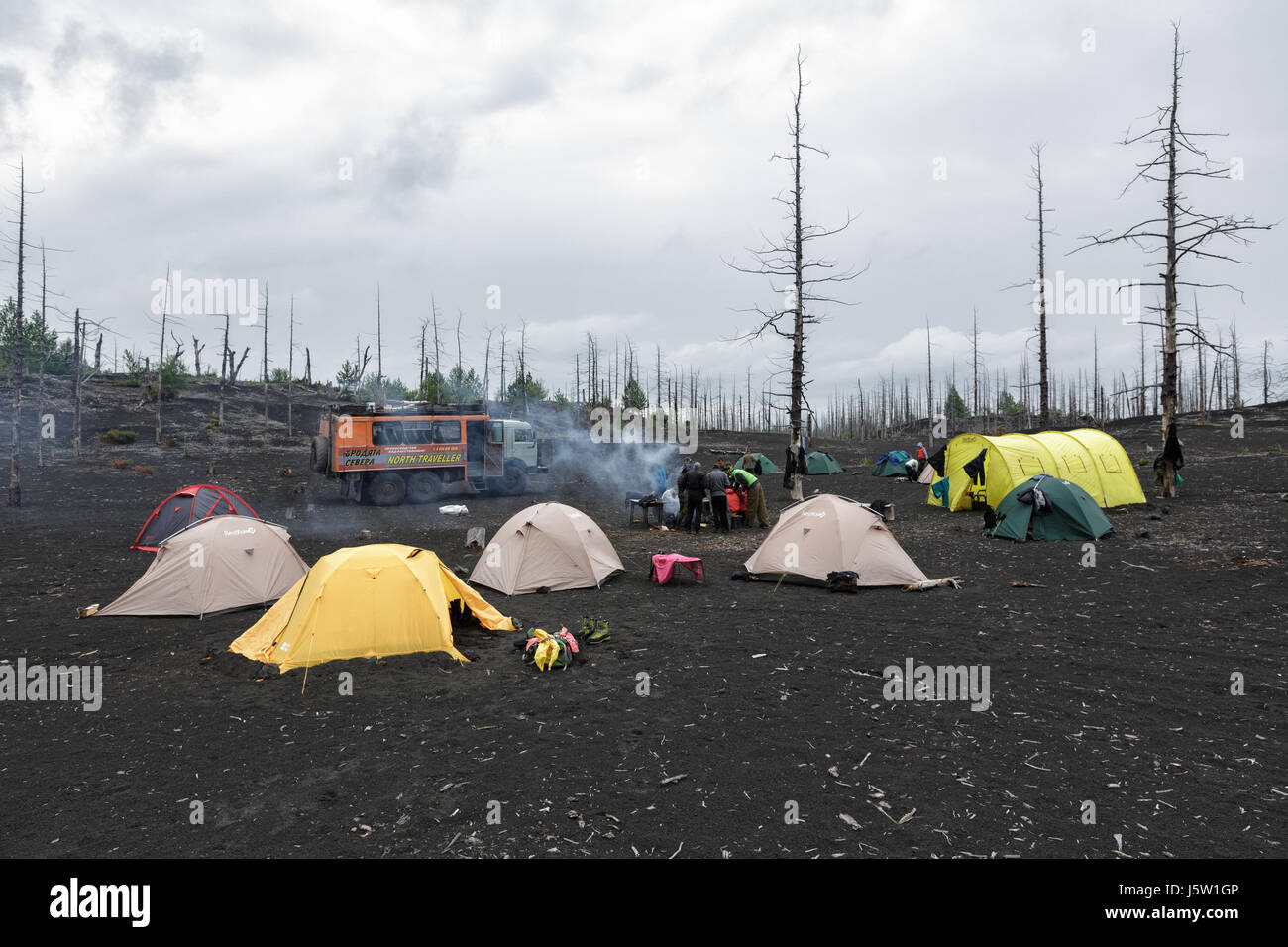 Tourist campground in Dead Wood on volcanic slag and ash eruptions ...
