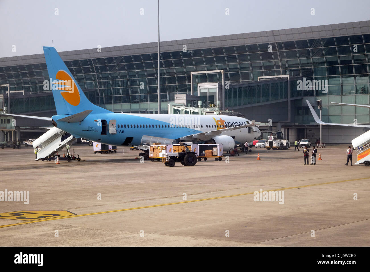 Boeing 737-800 operated by Jet Konnect at Kolkata international Airport ...