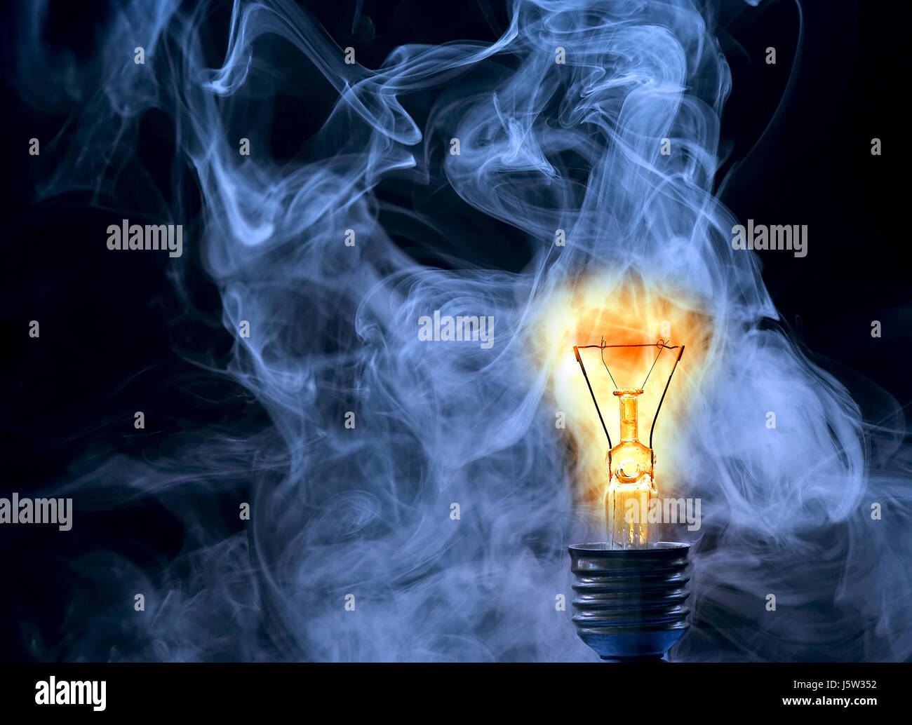 smoke smoking smokes fume blue bizarre glow bulb lightbulb surreal ...