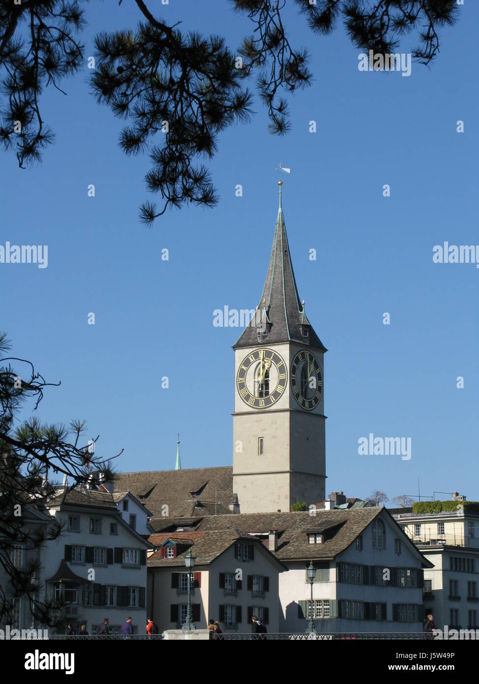 switzerland spring churches zurich canton houses church baroque clock ...