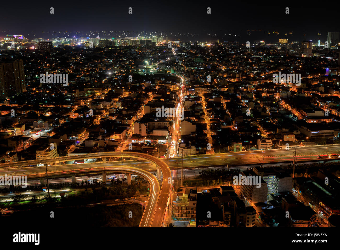 Manila skyline at night, Philippines Stock Photo - Alamy