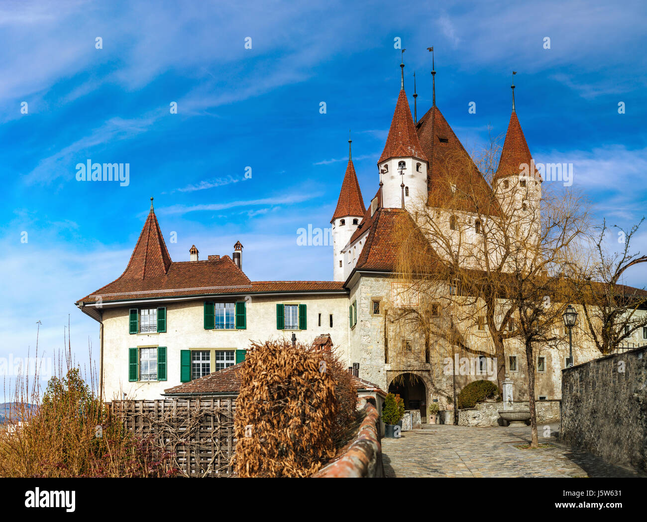 Old castle Thun on Thunersee in Switzerland, HD quality Stock Photo - Alamy