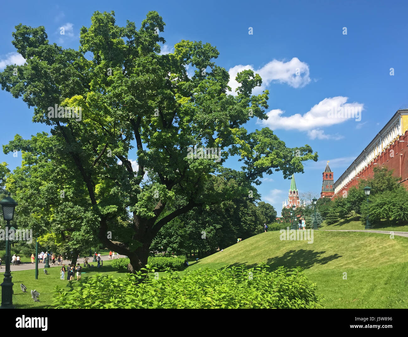 Moscow, Russia - June 26, 2016: People walk in Alexandrovskiy sad ...