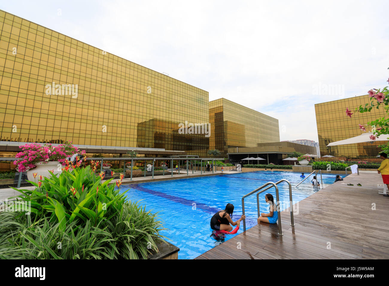 Feb 18, 2017 Golden exterior Building of Nobu hotel at City of Dreams ...