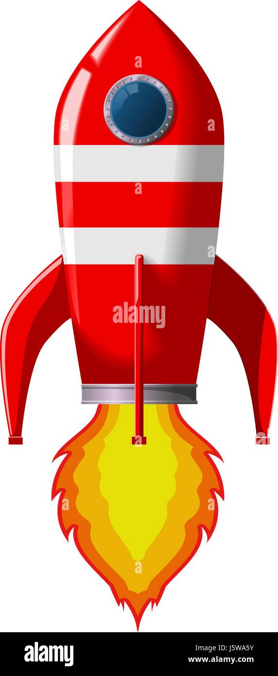 Retro Space Rocket Lifts Off Stock Vector Image & Art - Alamy