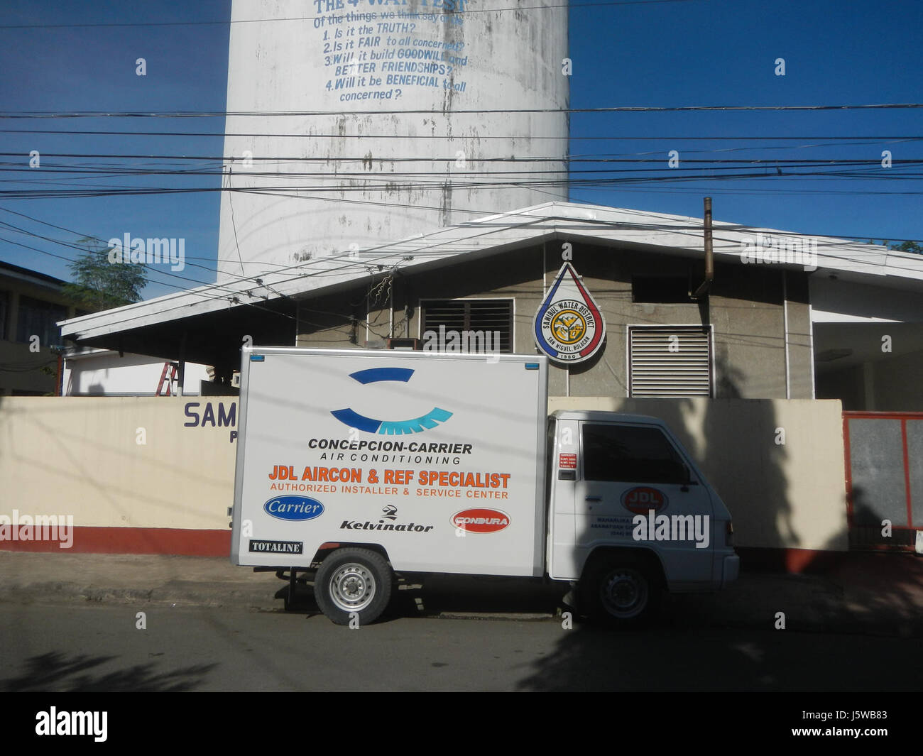 The Poblacion School Water Towers in San Jose, San Miguel, Bulacan, are ...
