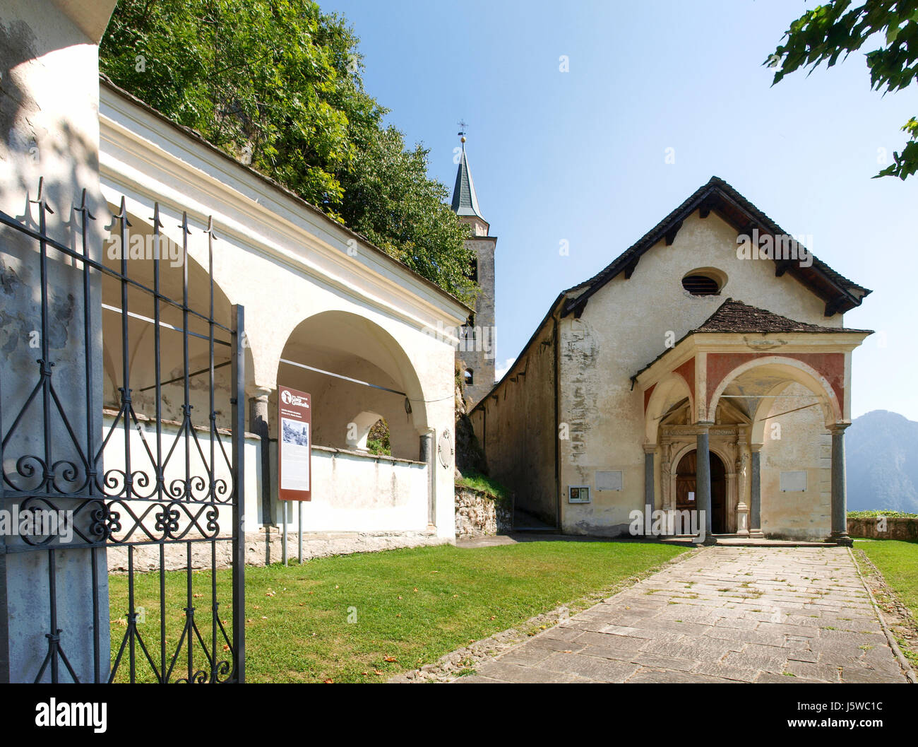 Santa Maria in Calanca, Switzerland: View of the church of Santo ...